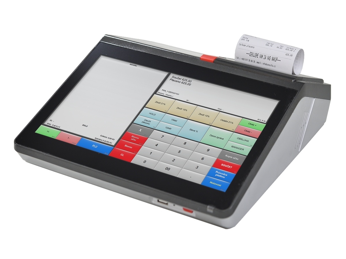 Pokladna, váha, skladový program, etiketovací kleště, termo kotouče.